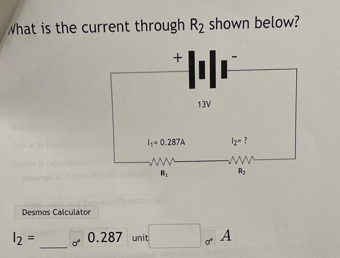 Solved What is the current through R2 shown below?Find the | Chegg.com