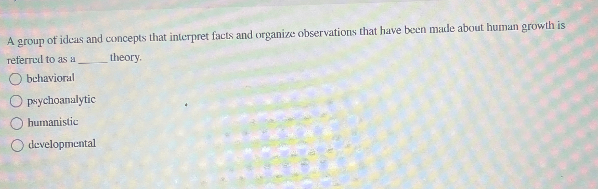 Solved A group of ideas and concepts that interpret facts | Chegg.com