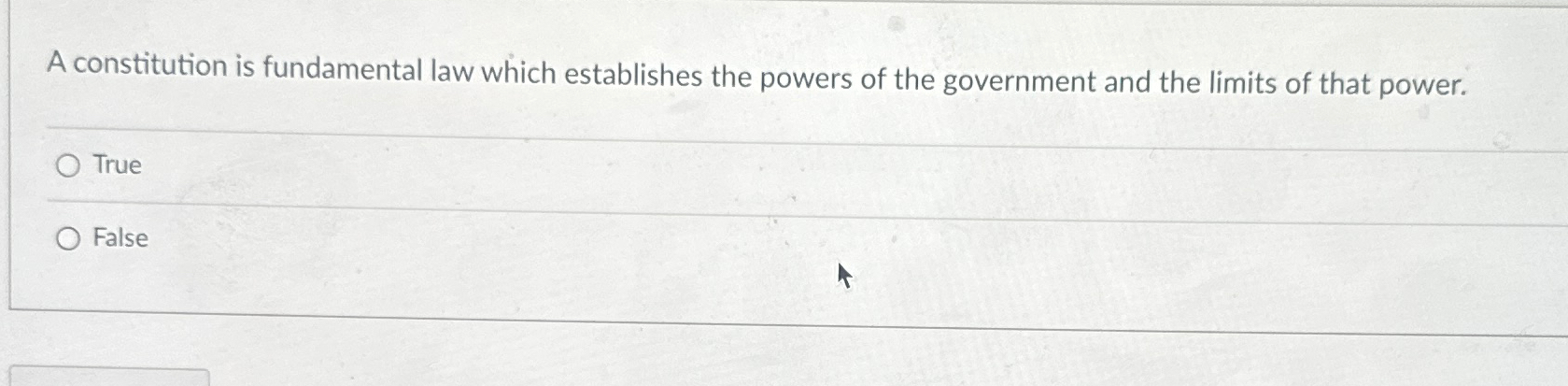 Solved A constitution is fundamental law which establishes | Chegg.com
