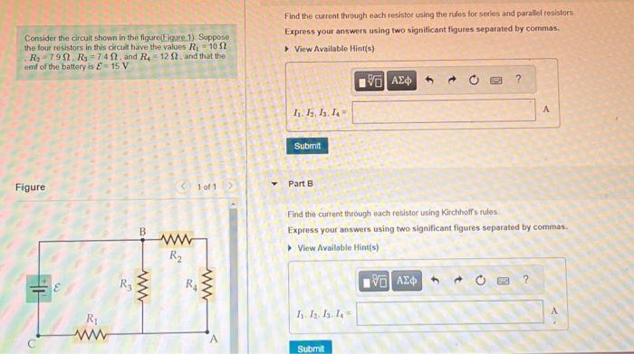 Solved Find the current through each resistor using the | Chegg.com