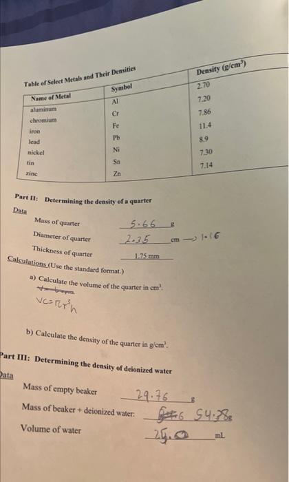 Solved All measurements on this lab report must include | Chegg.com