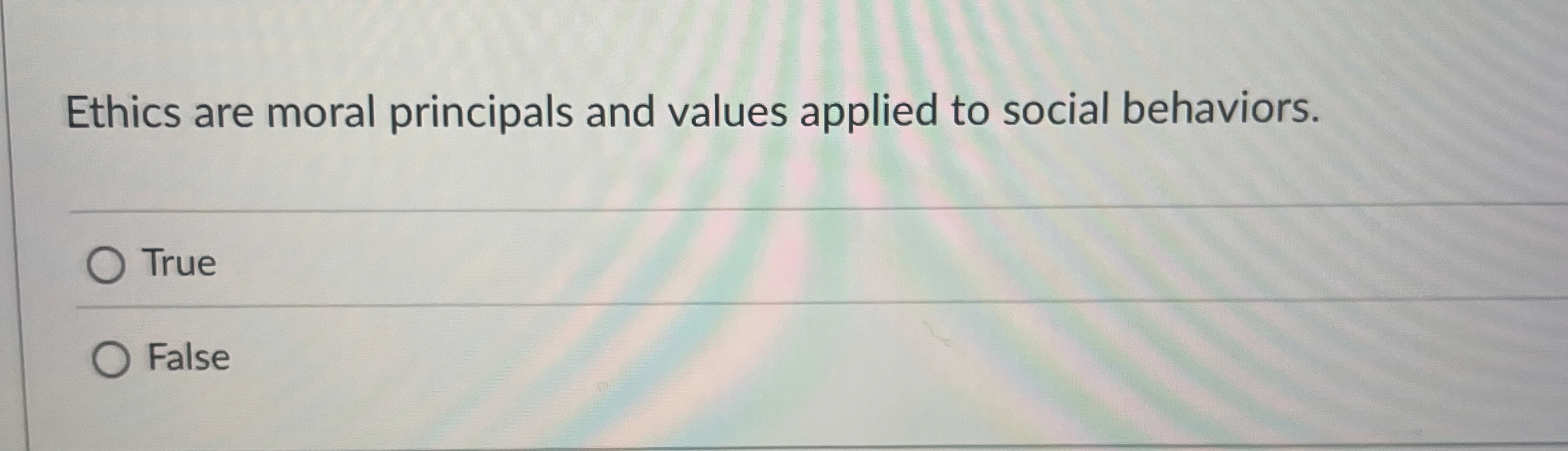 Solved Ethics are moral principals and values applied to | Chegg.com