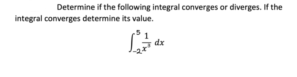 Solved Determine if the following integral converges or | Chegg.com