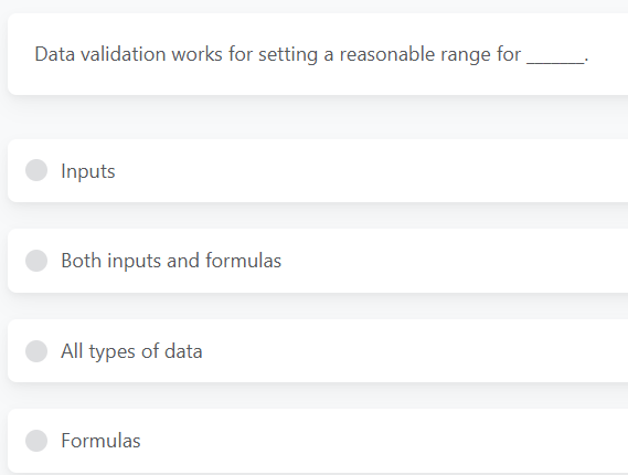 Solved Data validation works for setting a reasonable range | Chegg.com