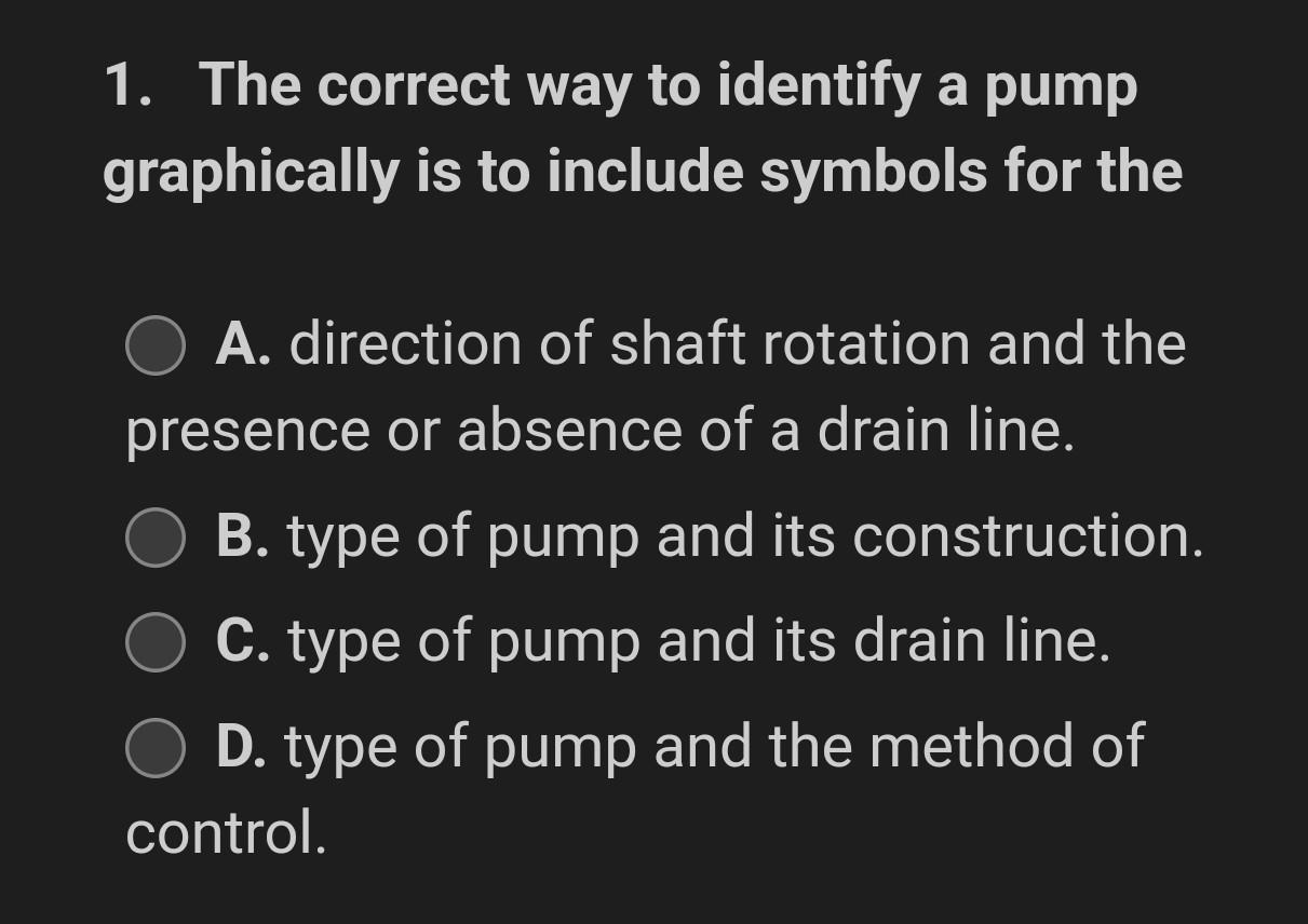 Solved 1. The correct way to identify a pump graphically is | Chegg.com