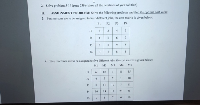 2. Solve problem 5-14 (page 239) (show all the | Chegg.com
