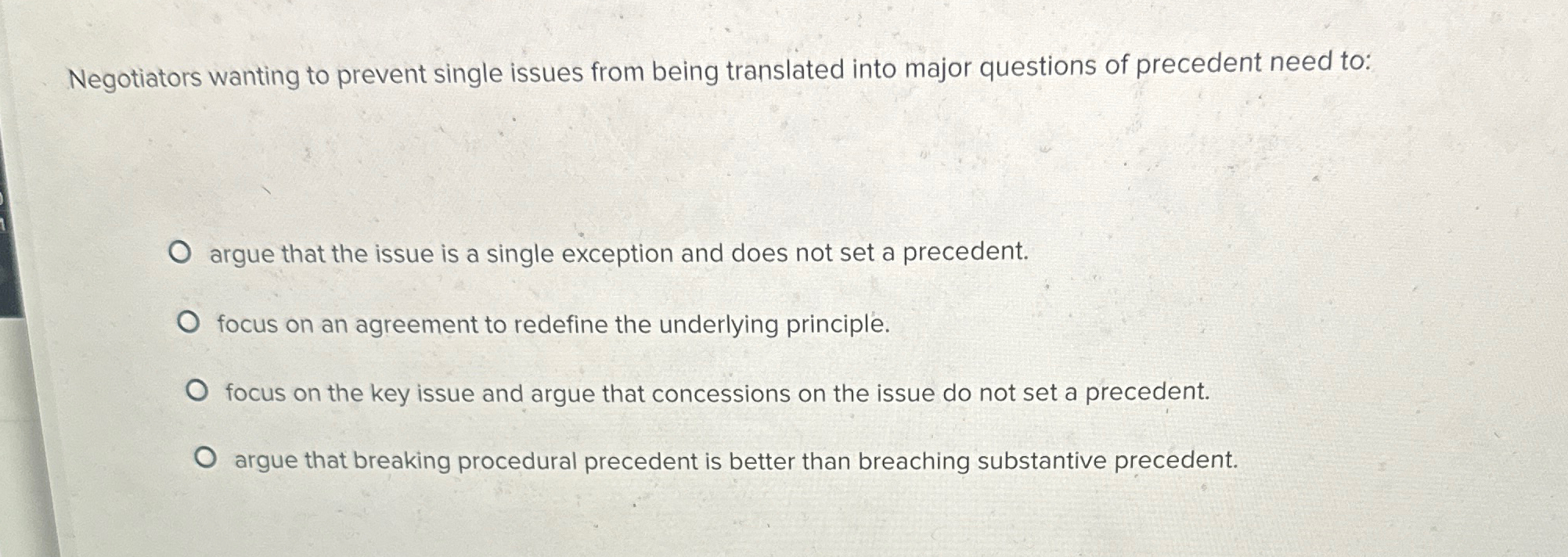 Solved Negotiators wanting to prevent single issues from | Chegg.com
