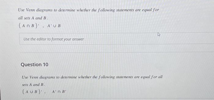 Solved Use Venn diagrams to determine whether the following | Chegg.com