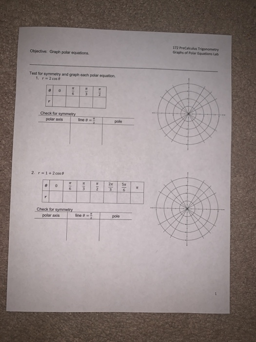 Solved Objective: Graph polar equations 172 PreCalculus | Chegg.com