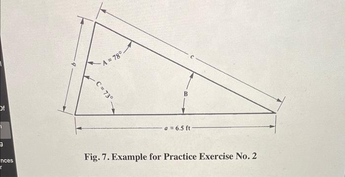 Solved 2) In Fig. 7 is shown a triangle one side of which is | Chegg.com