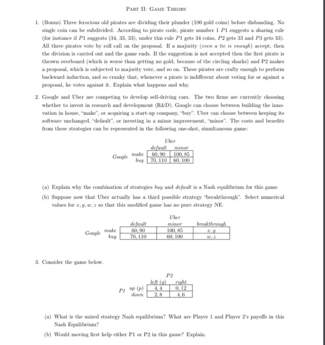 Solved PART I: SHORT ANSWER 1. (Multiple choice): In a | Chegg.com