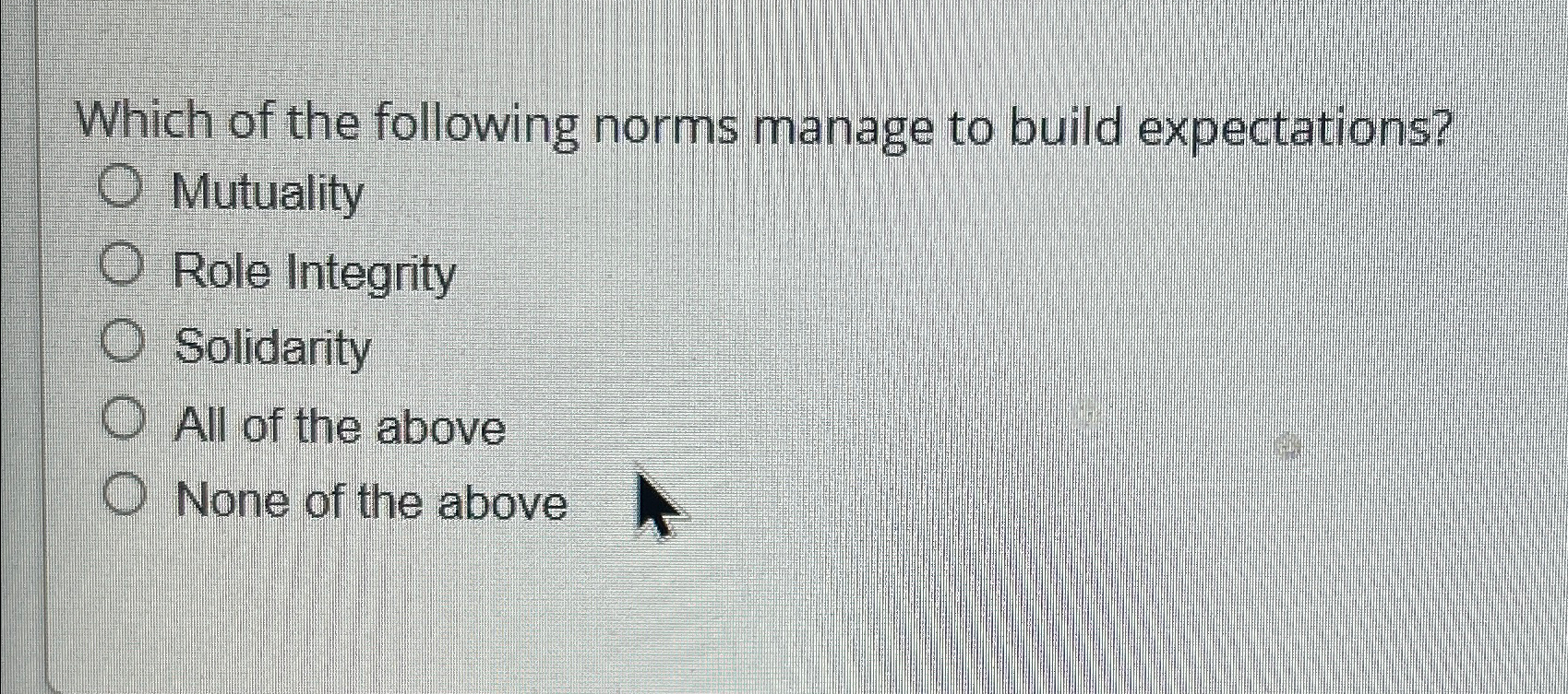 Solved Which of the following norms manage to build | Chegg.com