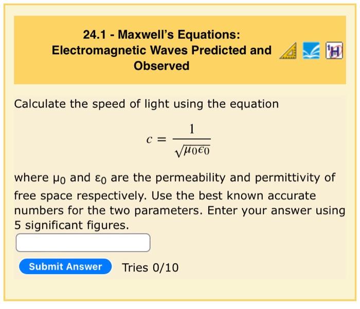 Solved 24.1 - Maxwell's Equations: Electromagnetic Waves | Chegg.com