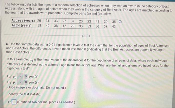 Solved The following data lists the ages of a random | Chegg.com