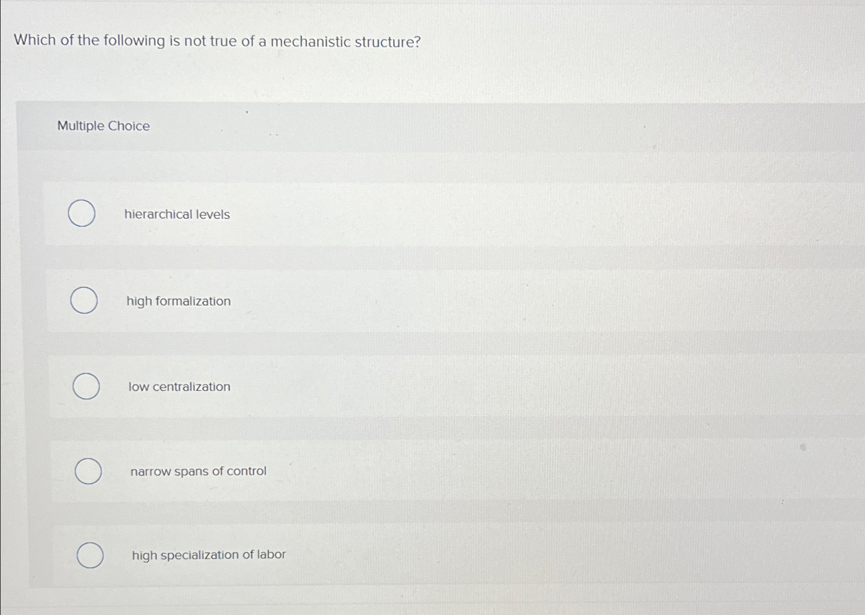 Solved Which of the following is not true of a mechanistic | Chegg.com