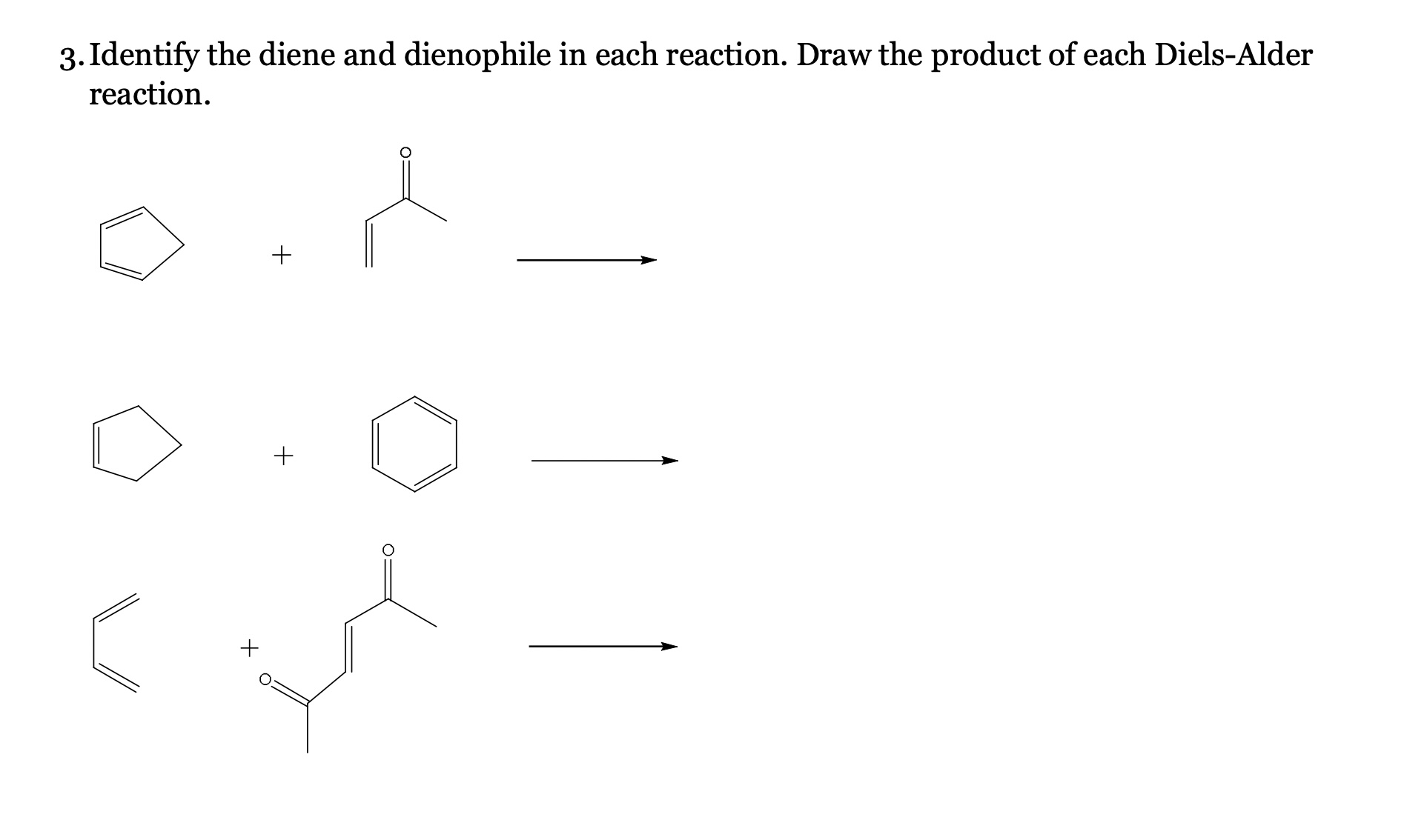 Solved Identify the diene and dienophile in each reaction. | Chegg.com