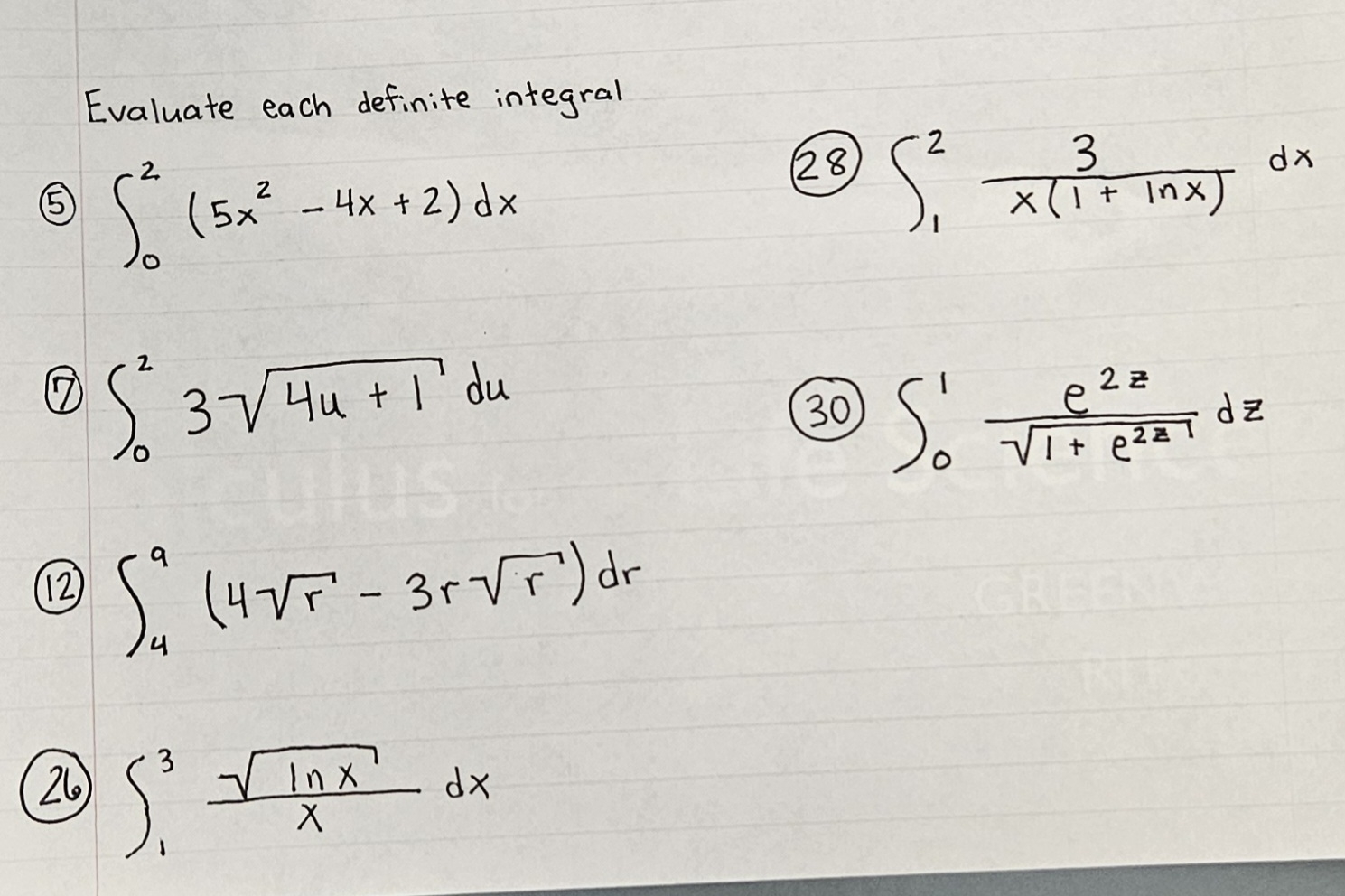 Solved Evaluate each definite | Chegg.com