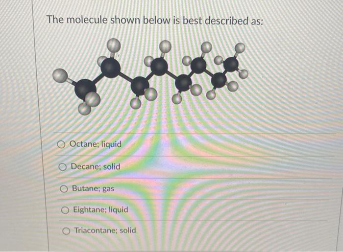 Solved The molecule shown below is best described as: | Chegg.com