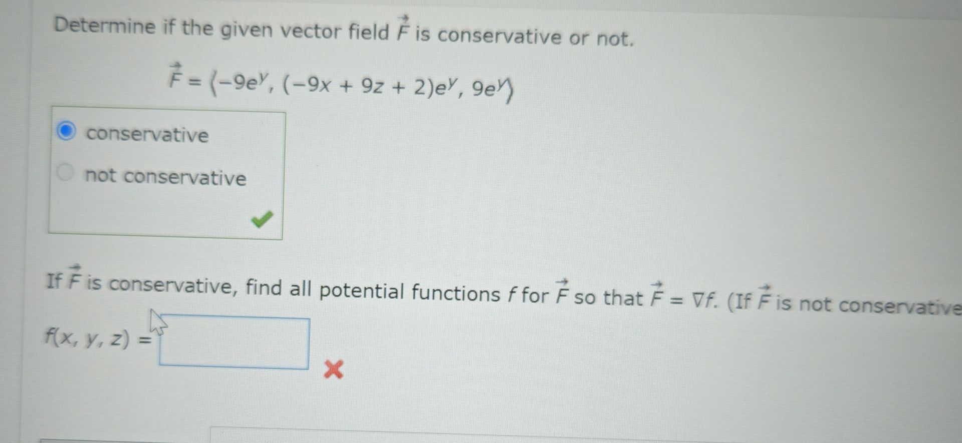 Solved Determine if the given vector field vec(F) ﻿is | Chegg.com