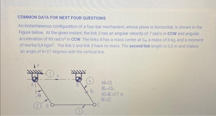 Solved COMMON DATA FOR NEXT FOUR QUESTIONS An instantaneous | Chegg.com