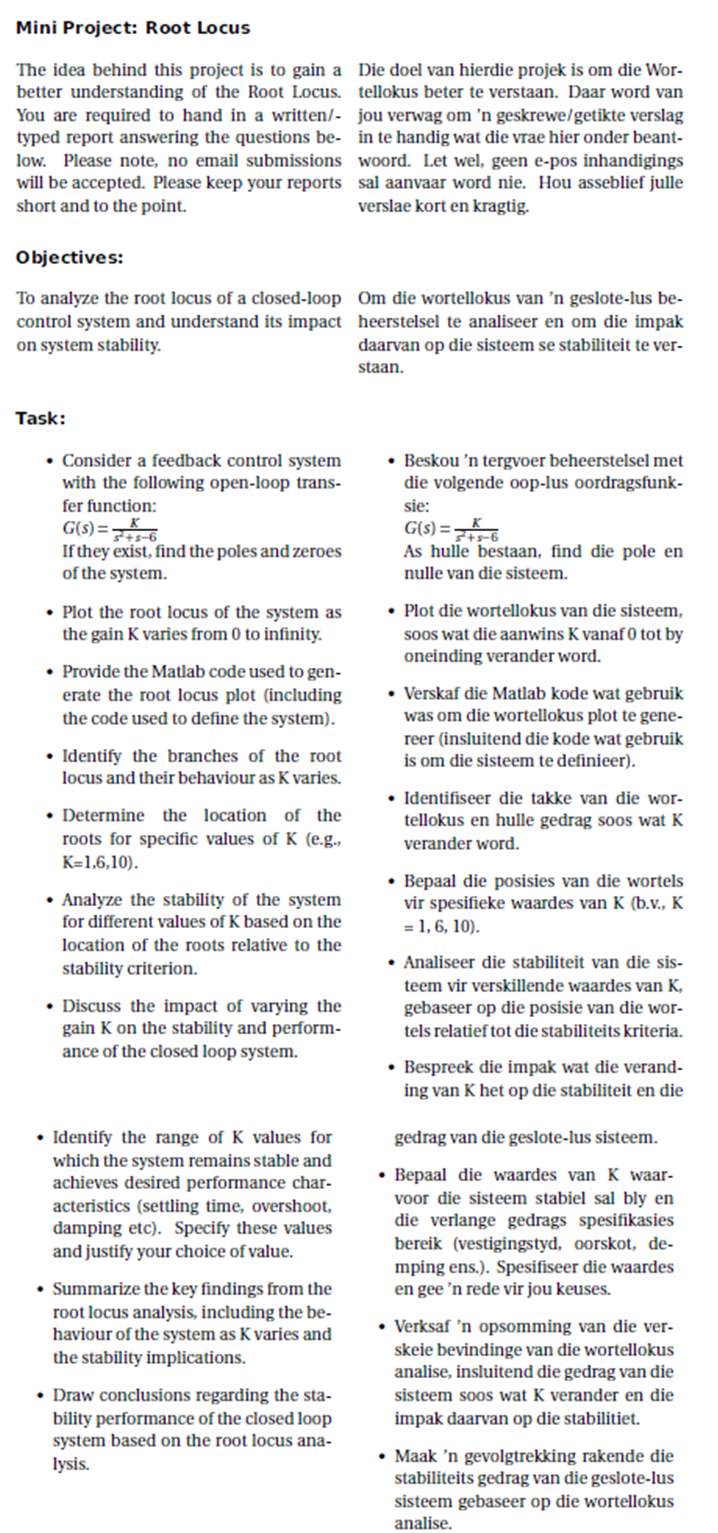 Mini Project: Root LocusThe idea behind this project | Chegg.com