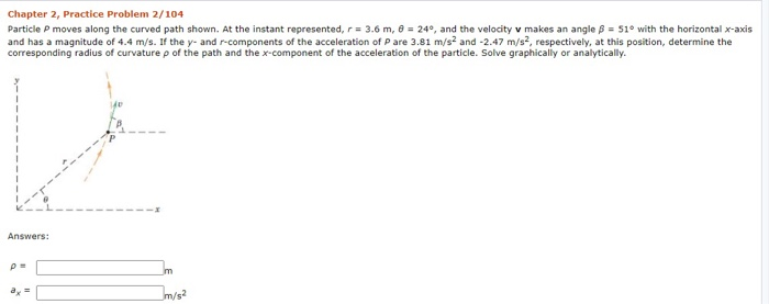Solved Chapter 2, Practice Problem 2/104 Particle P moves | Chegg.com