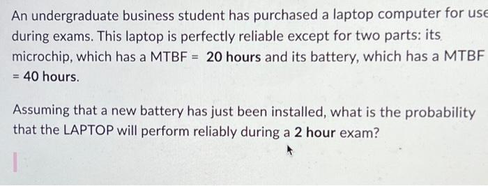 Solved An undergraduate business student has purchased a | Chegg.com