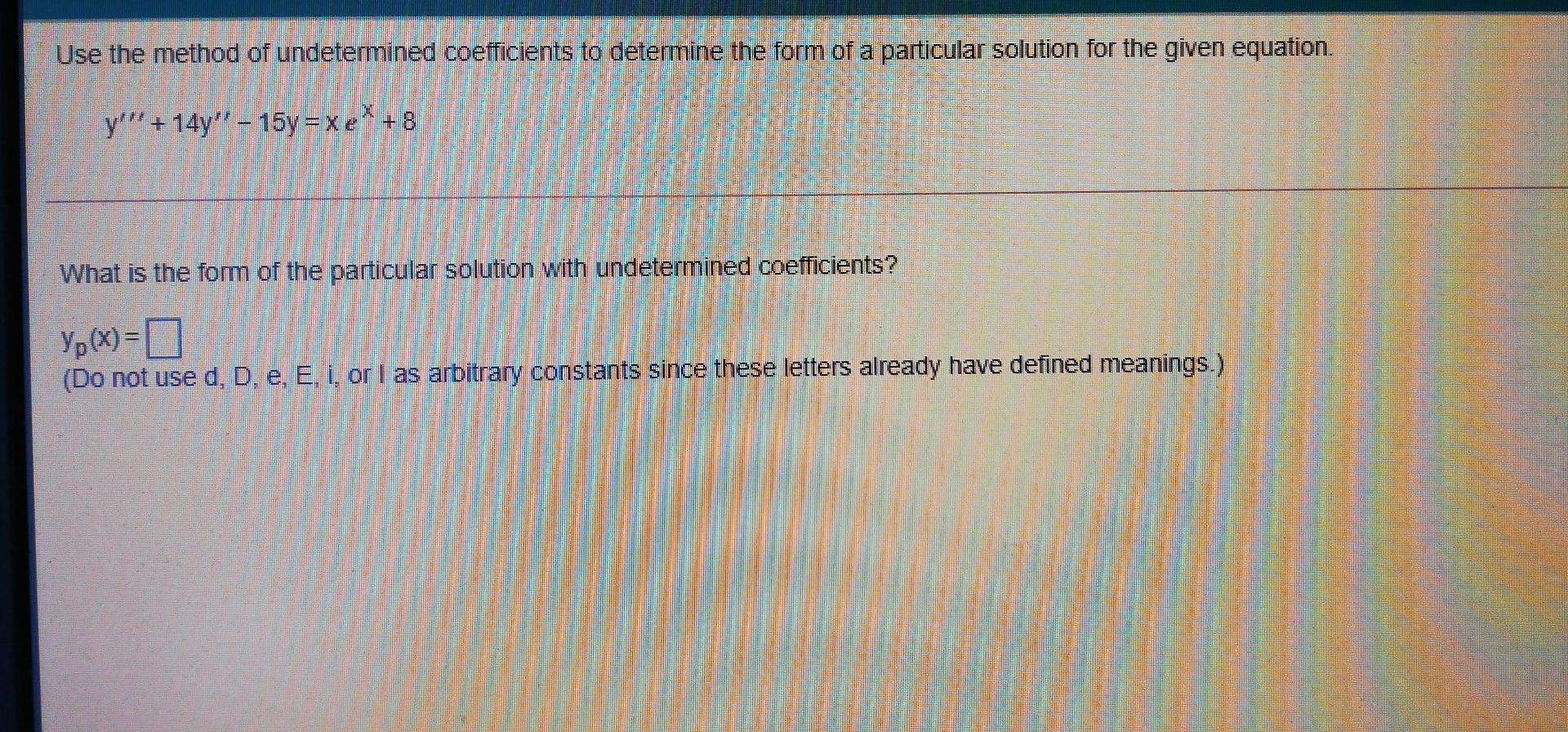 Solved Use the method of undetermined coefficients to | Chegg.com