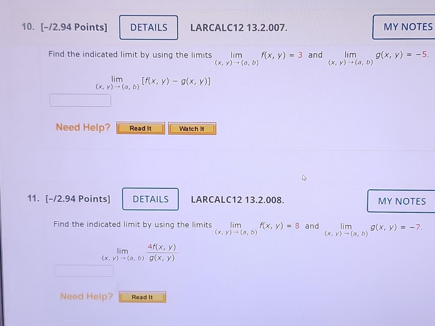 Solved Find the indicated limit by using the limits | Chegg.com