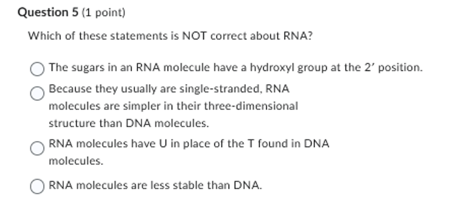 Solved Question 5 (1 ﻿point)Which of these statements is NOT | Chegg.com