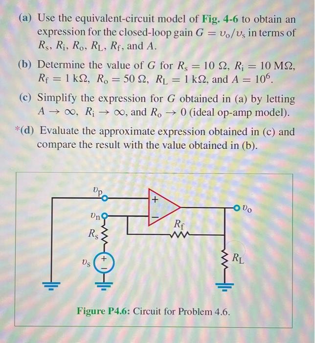 Solved 4.6 The inverting-amplifier circuit shown in Fig. | Chegg.com
