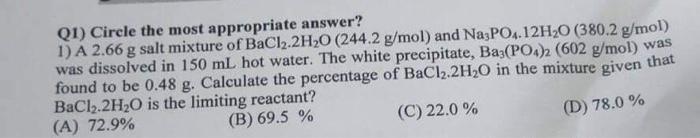 Solved A 3.9 g of KCr(SO4)2⋅12H2O was heated until reach a | Chegg.com