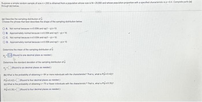 Solved through (c) below. (a) Describe the sampling | Chegg.com