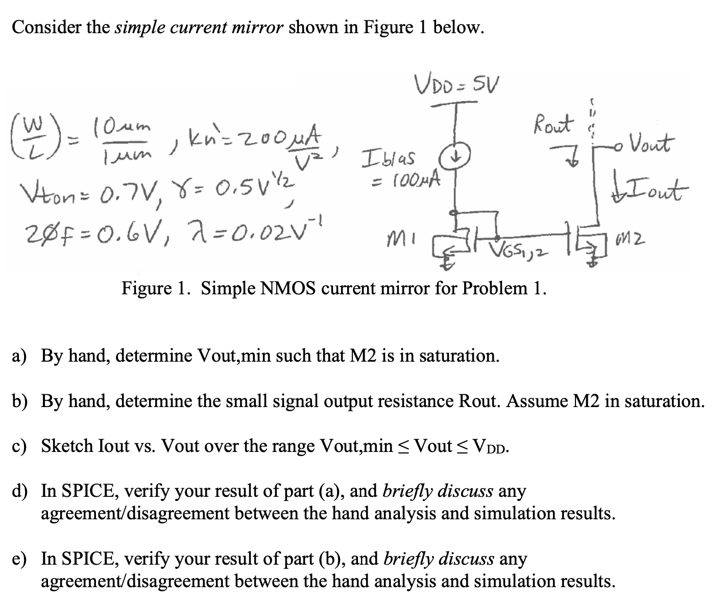I need help with part D and E the LTspice schematic | Chegg.com