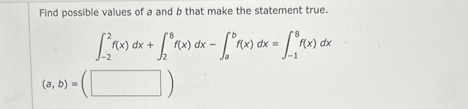 Solved Find possible values of a and b ﻿that make the | Chegg.com