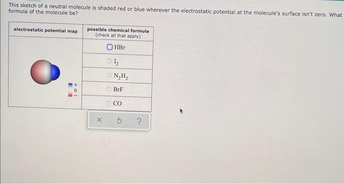 Solved This sketch of a neutral molecule is shaded red or | Chegg.com