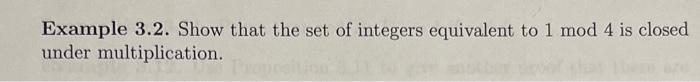 Solved Example 3.2. Show that the set of integers equivalent | Chegg.com