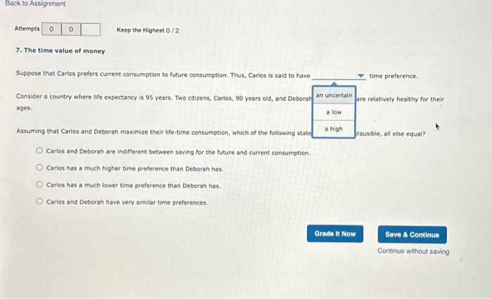 Solved Suppose that Carlos prefers current consumption to | Chegg.com