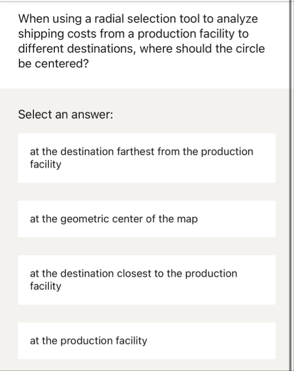 Solved When using a radial selection tool to analyze | Chegg.com