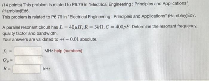 Solved (14 points) This problem is related to P6.79 in | Chegg.com