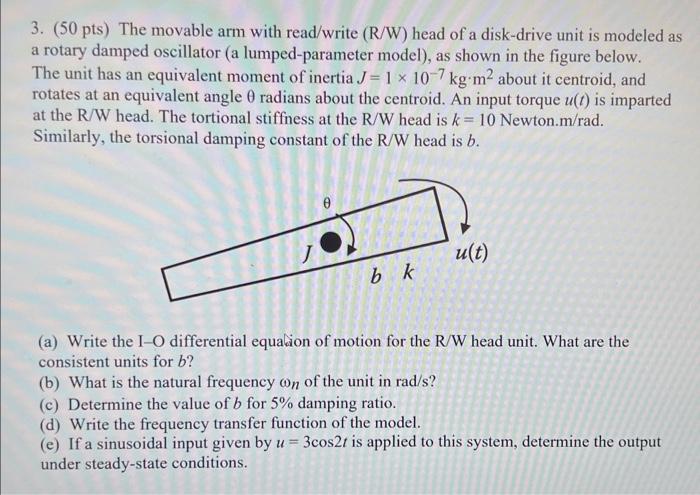 Solved 3. (50 pts) The movable arm with read/write (R/W) | Chegg.com