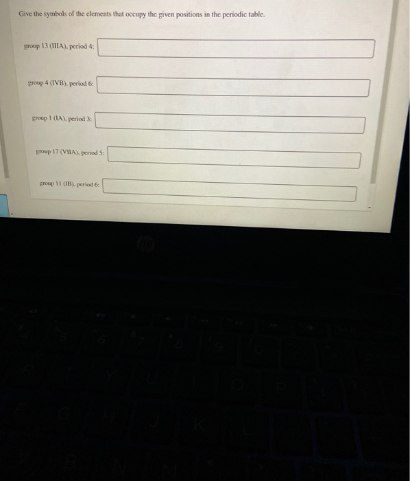 Solved Give the symbols of the elements that occupy the | Chegg.com
