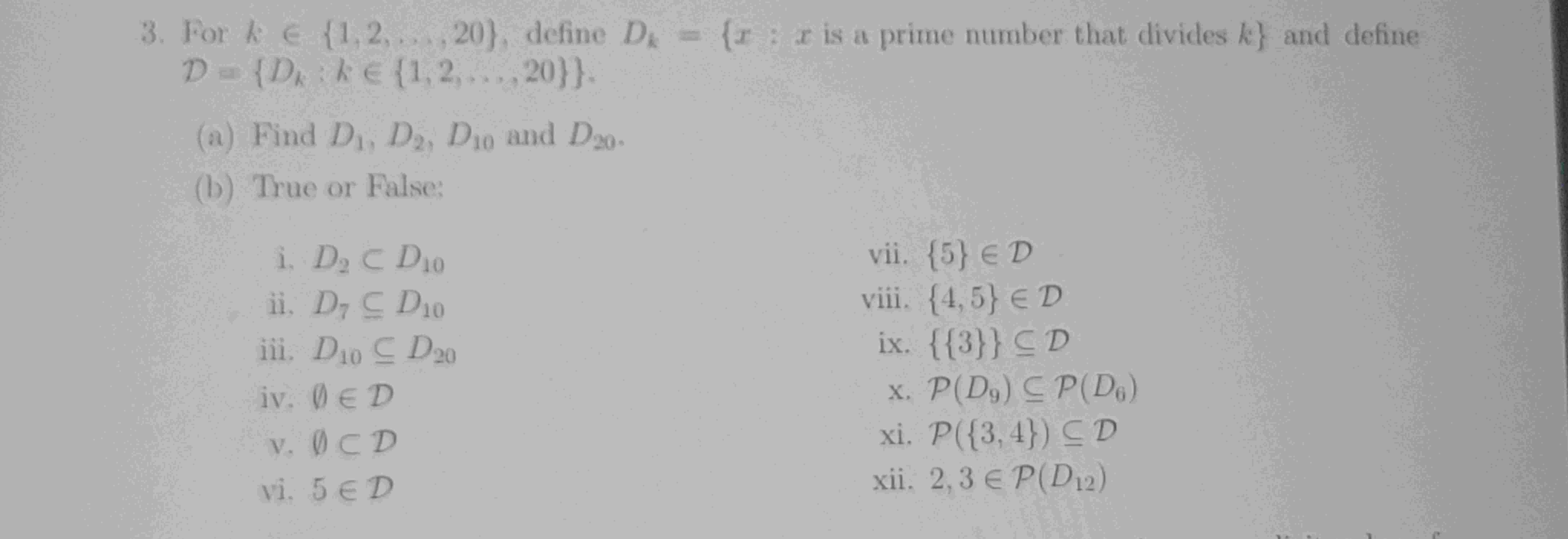 Solved For kin{1,2,dots,20}, ﻿define is ﻿a prime number | Chegg.com