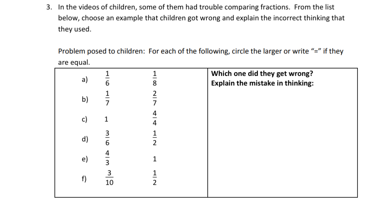 Solved In the videos of children, some of them had trouble | Chegg.com