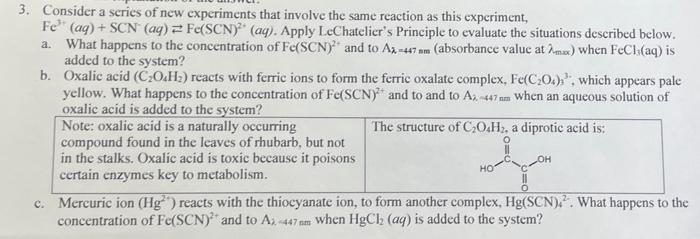 Solved 3. Consider a series of new experiments that involve | Chegg.com