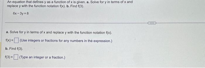 Solved An equation that defines y as a function of x is | Chegg.com