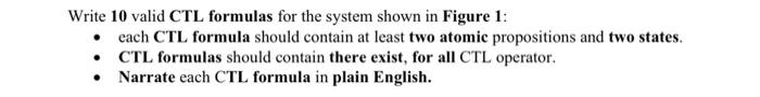 Solved Write 10 valid CTL formulas for the system shown in | Chegg.com