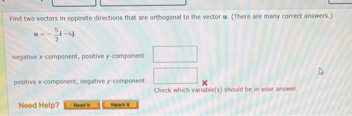 Solved Find two vectors in opposite directions that are | Chegg.com