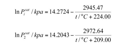 Solved The acetonitrile (1) -nitromethane (2) binary system | Chegg.com